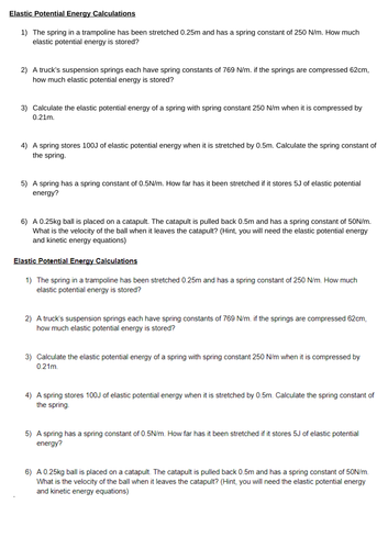AQA GCSE Physics (9-1) - P1.5 Kinetic energy and elastic energy stores ...