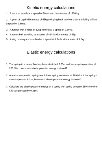 AQA GCSE Physics (9-1) - P1 Conservation and dissipation of energy ALL ...