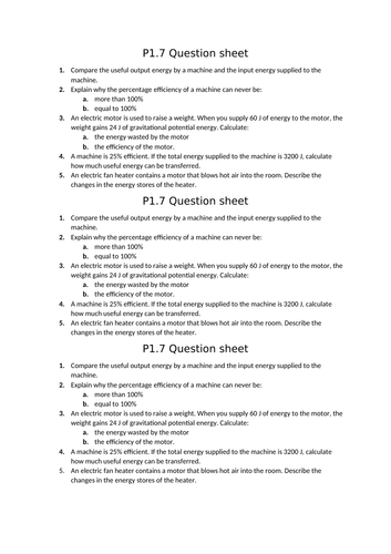 AQA GCSE Physics (9-1) - P1.7 Energy and efficiency FULL LESSON ...