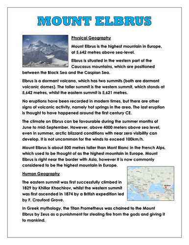 Europe: Physical and Human Geography (People and Places) | Teaching ...