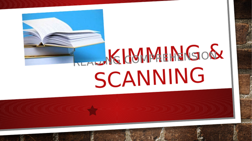 Skimming & Scanning English Reading Comprehension Lesson. Functional ...