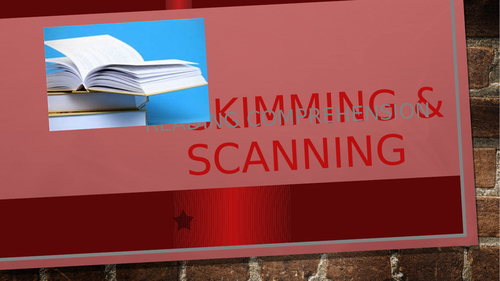 Skimming & Scanning English Reading Comprehension Lesson. Functional ...
