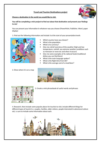 Travel and Toursim Destinations Project | Teaching Resources
