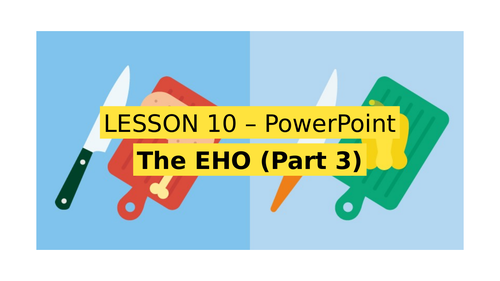 KS4 WJEC Hospitality Unit 01 LO4 - The EHO Part 3 LESSON | Teaching ...