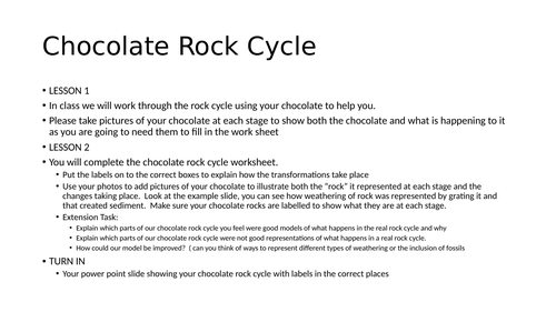 8Hd Rock Cycle with chocolate | Teaching Resources