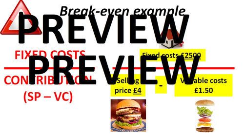 2.2.3 Break even - Theme 2 Edexcel A Level Business | Teaching Resources