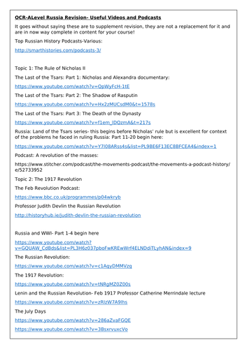 Russia Revision | Teaching Resources