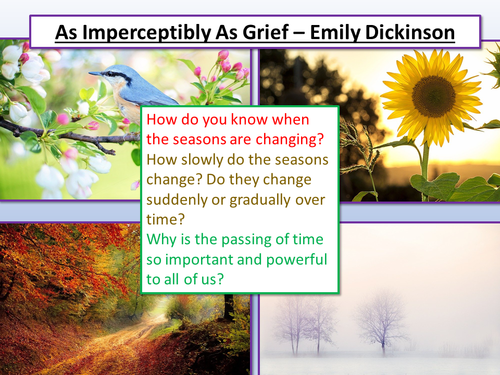 As Imperceptibly As Grief | Teaching Resources
