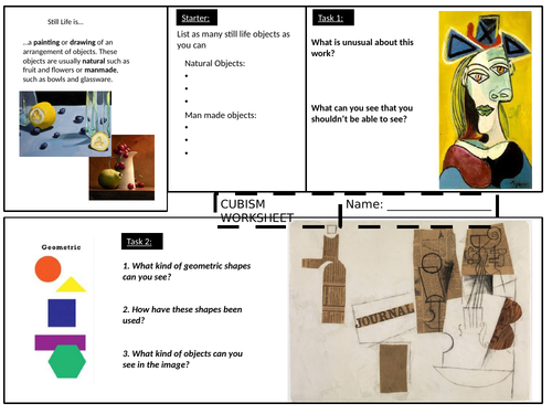Cubism Worksheet | Teaching Resources