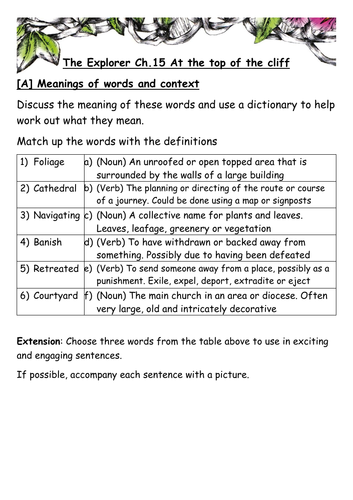Y3/4 Chapter 15 The Explorer by Katherine Rundell 1 week whole class ...