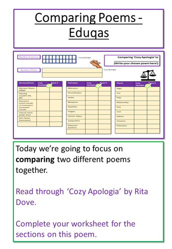 Eduqas Comparing Poems | Teaching Resources
