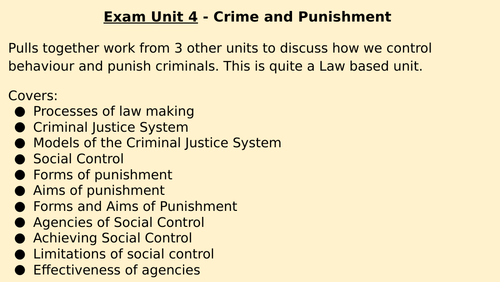 Eduqas / WJEC Criminology unit 4 whole unit | Teaching Resources