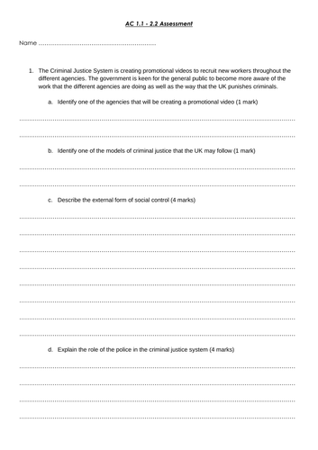 Eduqas / WJEC Criminology unit 4 whole unit | Teaching Resources