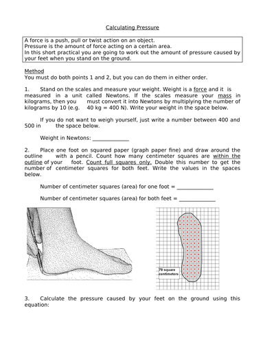 Calculating Pressure | Teaching Resources