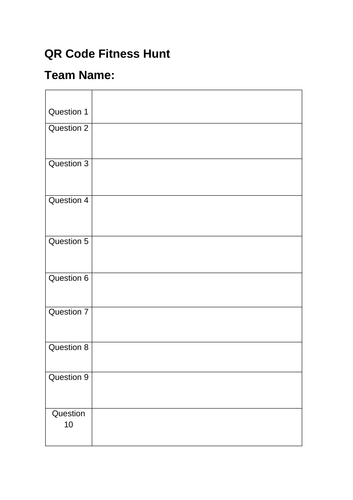 PE QR Fitness Hunt | Teaching Resources
