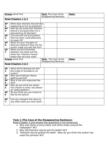 33 Worksheets for Guided Reading Questions Year 5 Roald Dahl etc ...