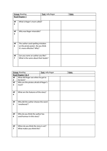 33 Worksheets for Guided Reading Questions Year 5 Roald Dahl etc ...