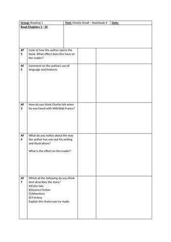33 Worksheets for Guided Reading Questions Year 5 Roald Dahl etc ...