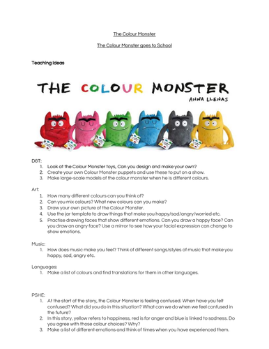 The Colour Monster Activity Ideas | Teaching Resources
