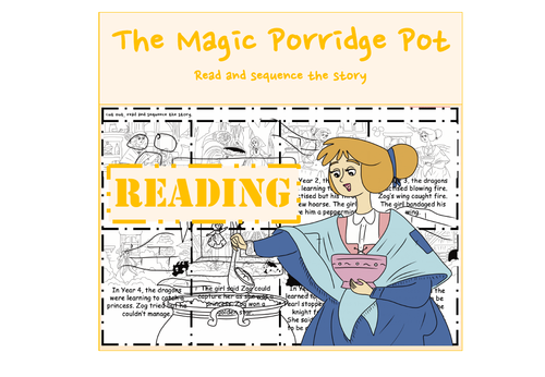 The Magic Porridge Pot Reading Task: Read & Sequence cut and paste make ...
