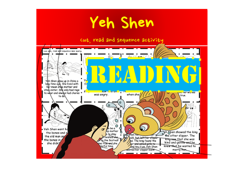 Yeh Shen Chinese Cinderella Slipper Reading Task: Read, Sequence cut ...