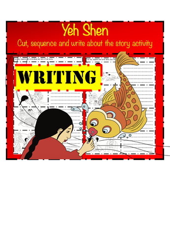 Yeh Shen Chinese Cinderella Glass Slipper writing: Cut, sequence, write ...