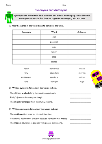 Synonyms and antonyms | Teaching Resources