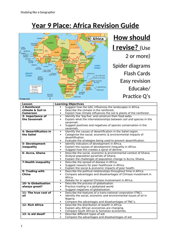 L12- Africa end of unit assessment | Teaching Resources