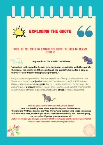 Explode the Quote - Analysing quotes - English | Teaching Resources