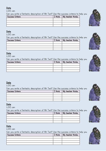 The Twits Labelling and Describing Mr and Mrs Twit Activities and ...