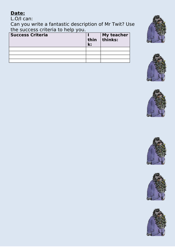 The Twits Labelling and Describing Mr and Mrs Twit Activities and ...