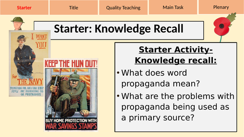 Recruitment Processes in WW1 - KS3 (Key Stage 3) | Teaching Resources