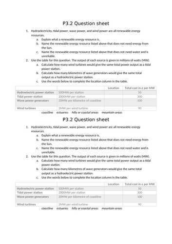 AQA GCSE Physics (9-1) - P3.2 Energy from wind and water FULL LESSON ...
