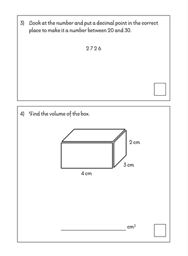 Maths Progress Test: Age 12 | Teaching Resources