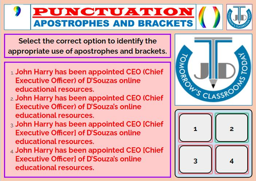 APOSTROPHES AND BRACKETS - PUNCTUATION: 46 BOOM CARDS | Teaching Resources