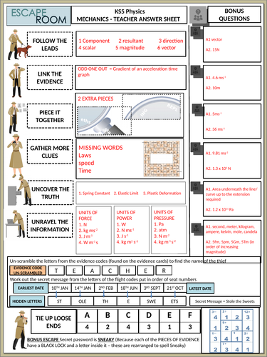 Physics Escape Room - Mechanics | Teaching Resources
