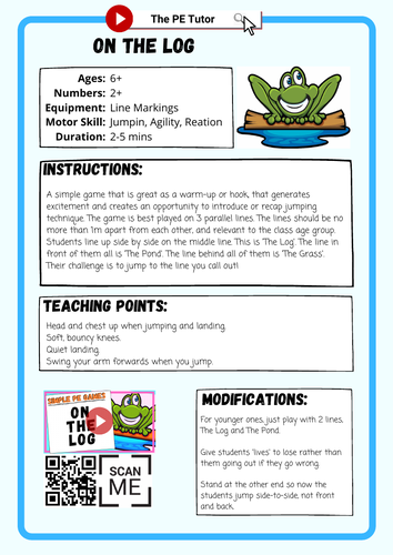 Primary PE Game: On The Log | Teaching Resources