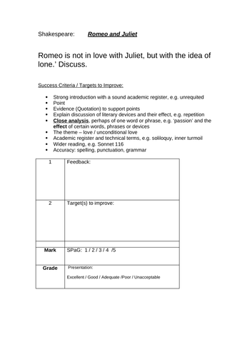 Shakespeare: 'Romeo and Juliet' | Teaching Resources