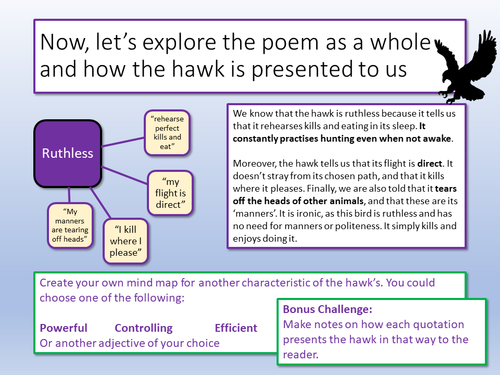 Hawk Roosting by Ted Hughes | Teaching Resources