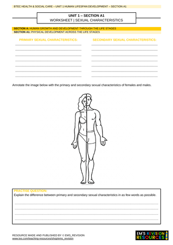 HSC | U1A1 PHYSICAL DEVELOPMENT [WORKSHEETS] | Teaching Resources