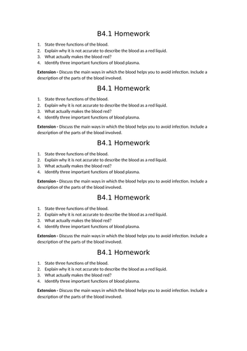 AQA GCSE Biology (9-1) B4.1 The blood - FULL LESSON | Teaching Resources