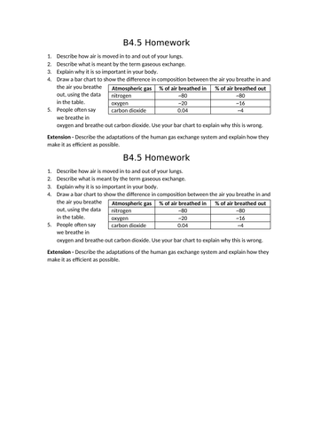 AQA GCSE Biology (9-1) B4.5 Breathing and gas exchange - FULL LESSON ...