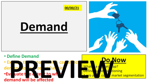 1.2.1 Demand - Theme 1 Edexcel A Level Business | Teaching Resources