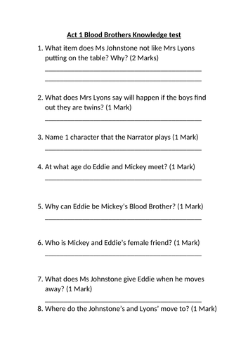 Blood Brothers GCSE Drama full scheme of work | Teaching Resources