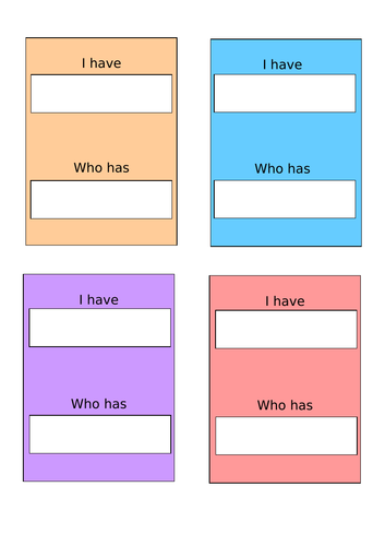 I have, who has...? loop cards | Teaching Resources