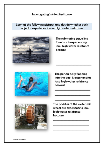 Science- Forces- Water Resistance Year 5/6 | Teaching Resources