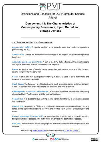 OCR A-level Computer Science Definitions | Teaching Resources OCR A-level Computer Science Definitions | Teaching Resources