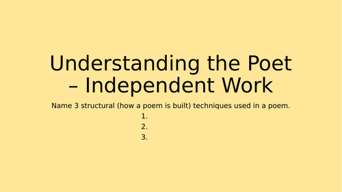 Independent Poetry Work For Revision | Teaching Resources