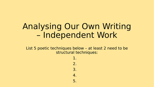 Independent Poetry Work For Revision | Teaching Resources