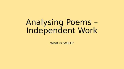 Independent Poetry Work For Revision | Teaching Resources